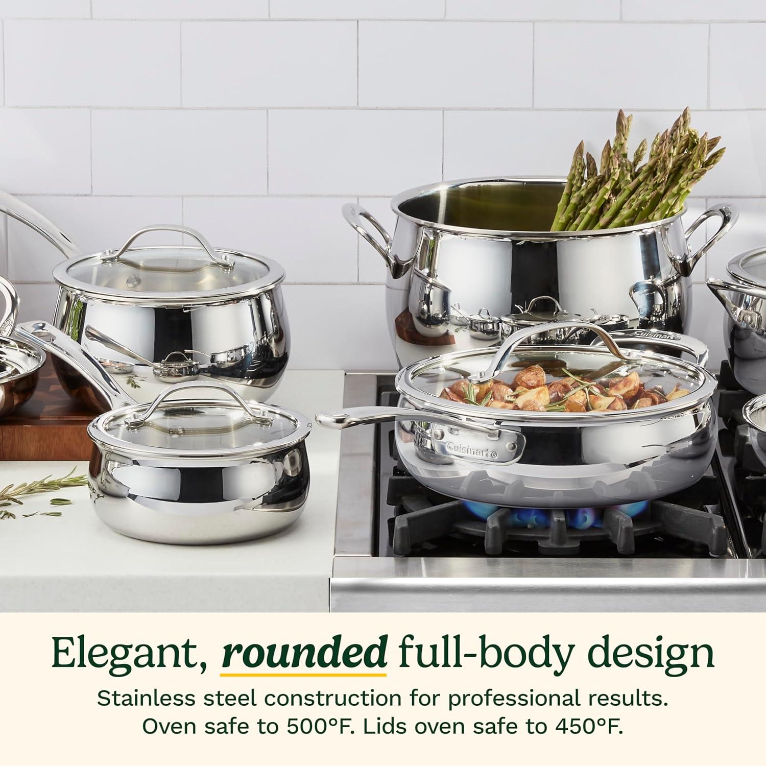 Cuisinart 15 Piece PureClad Triple-Ply, Stainless Steel, Cookware Set ...